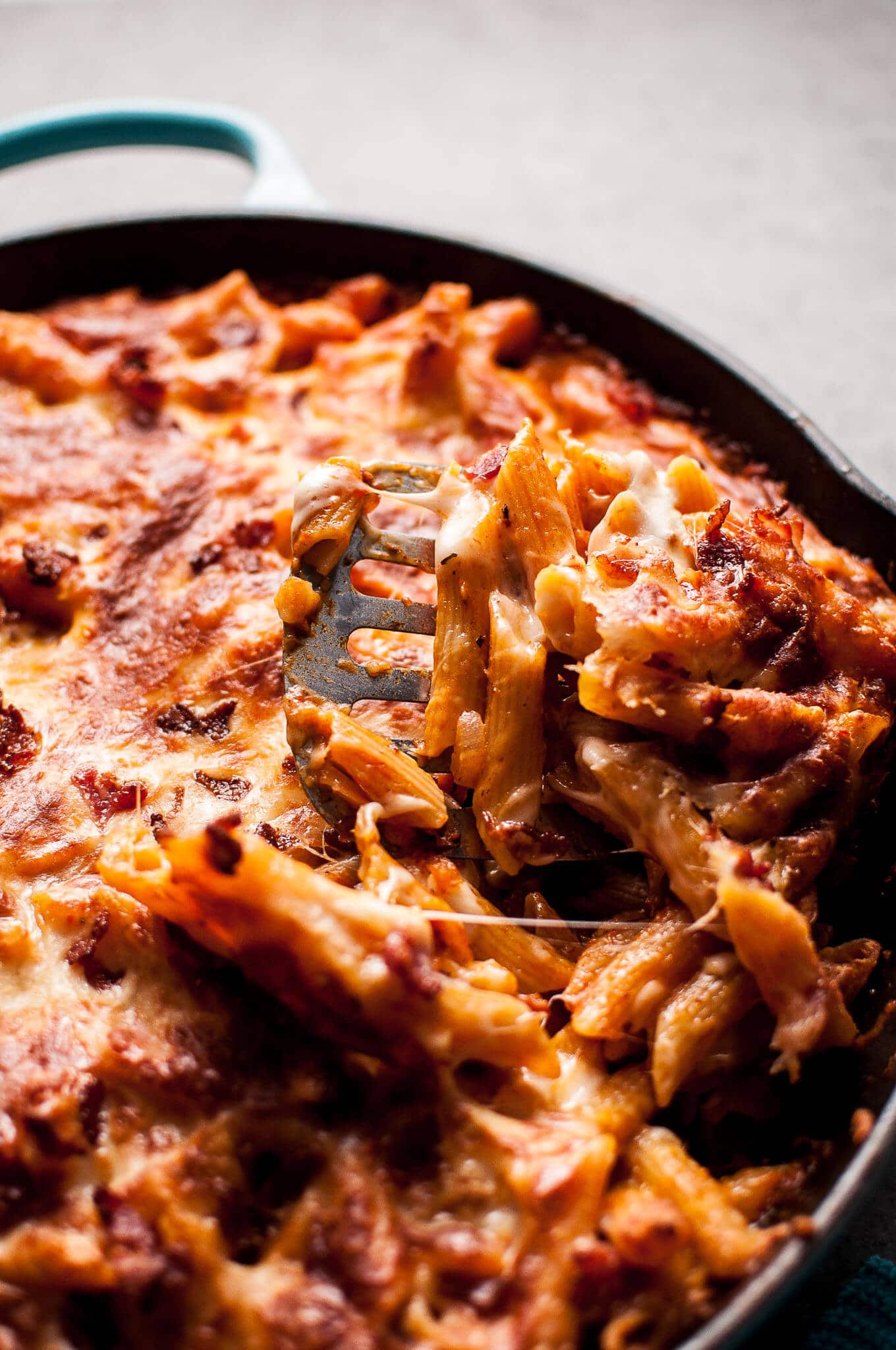Skillet Baked Cheesy Bacon Penne • Salt & Lavender