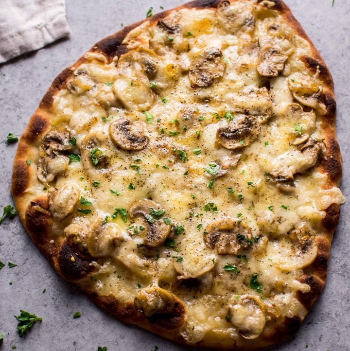 Truffled Mushroom Naan Pizza • Salt & Lavender