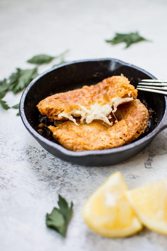 Saganaki (Greek Fried Cheese) • Salt & Lavender
