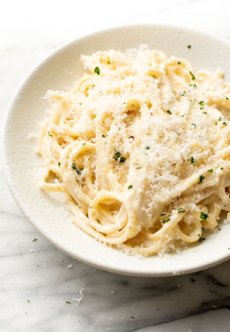 15 Minute Creamy Garlic Pasta • Salt & Lavender