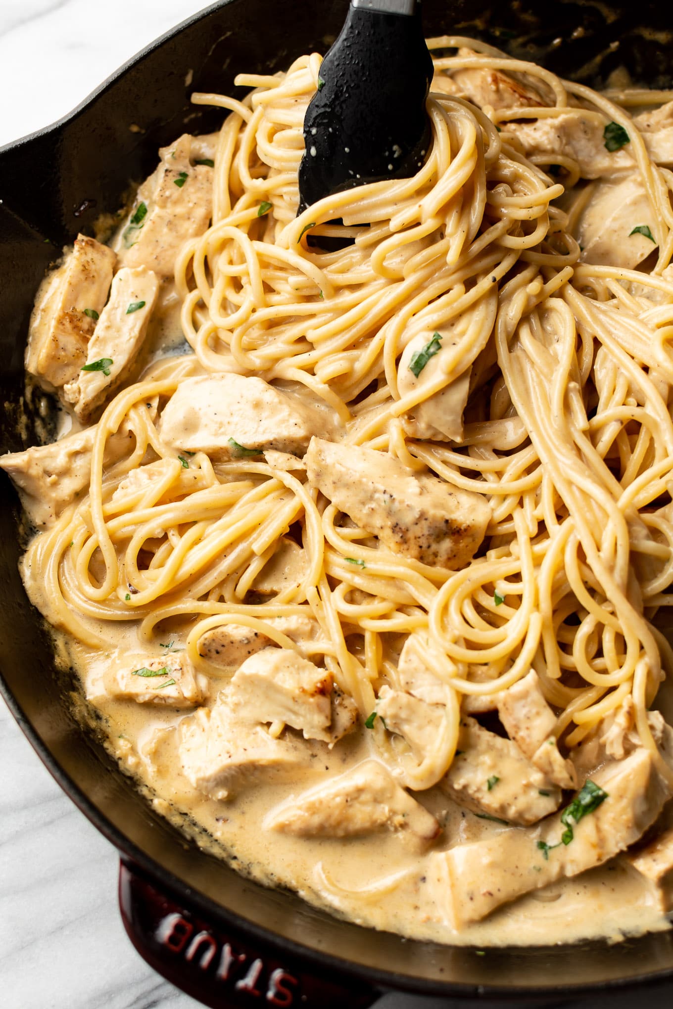 Easy Garlic Chicken Pasta • Salt & Lavender
