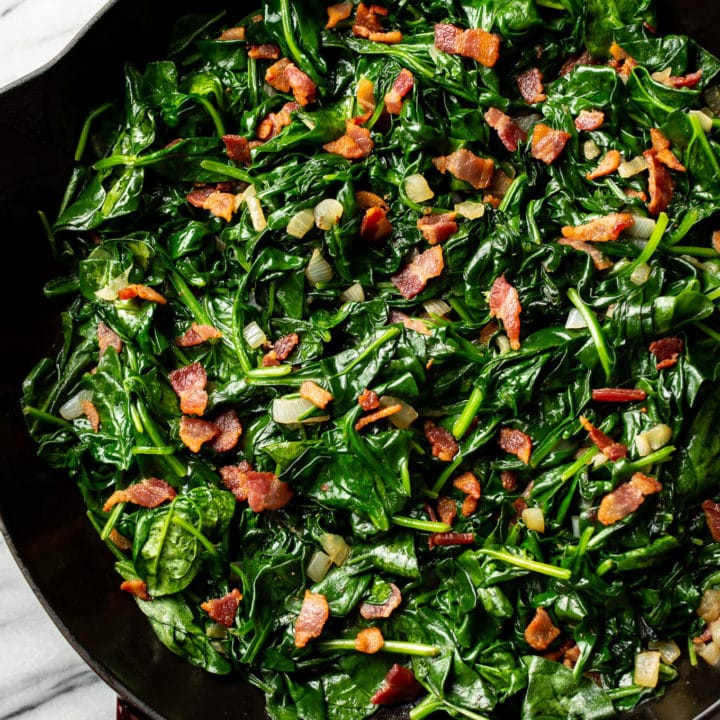 Sautéed Spinach with Bacon • Salt & Lavender