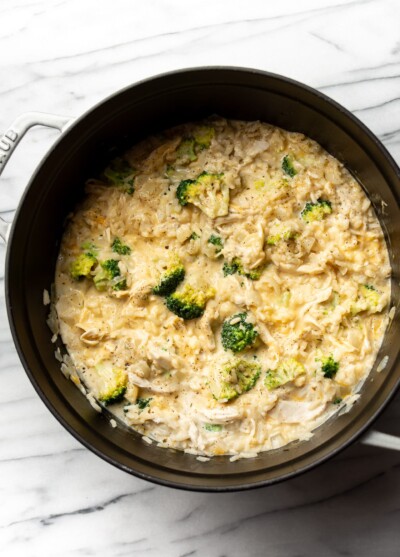 Cheesy Chicken, Broccoli, and Rice (One Pot Meal!) • Salt & Lavender