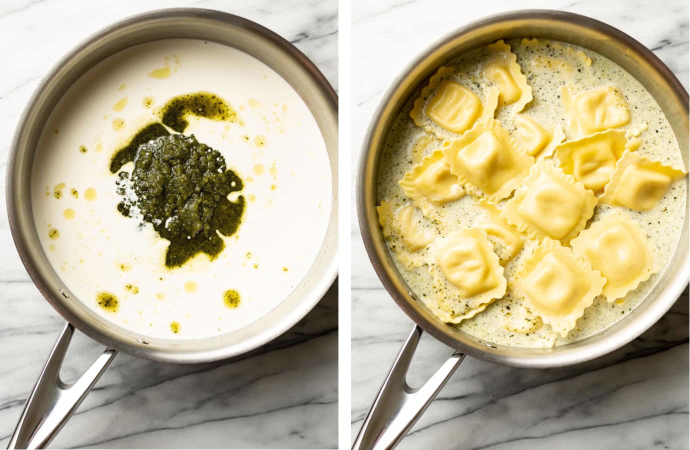 Creamy Pesto Ravioli • Salt & Lavender