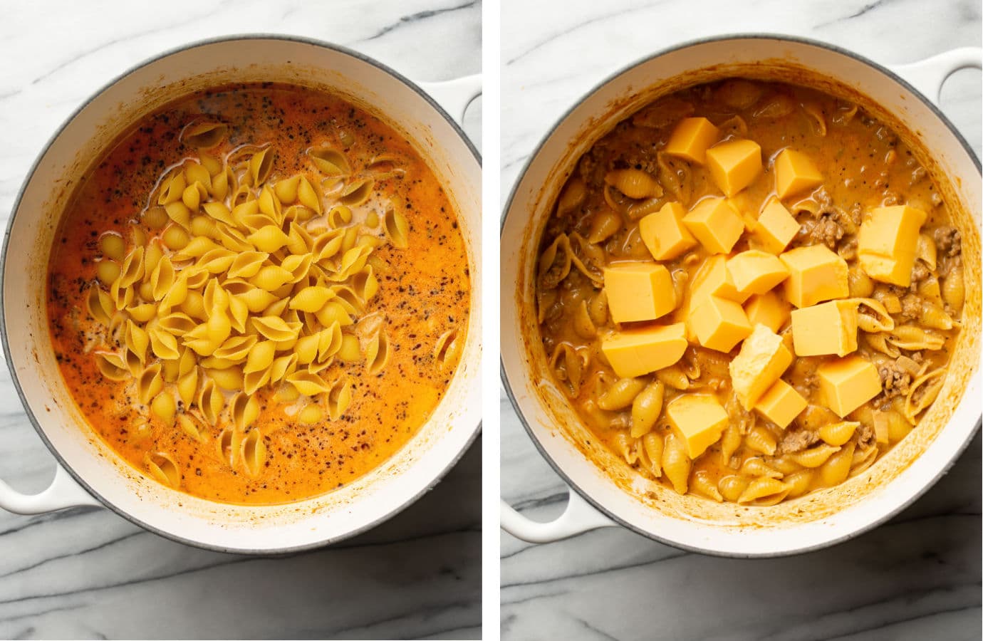 One Pot Cheesy Beef and Shells • Salt & Lavender