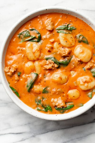 Creamy Italian Sausage Gnocchi Soup • Salt & Lavender